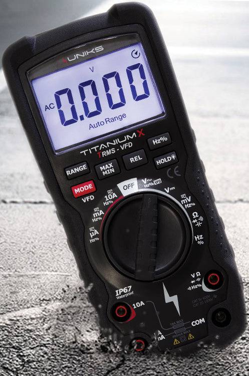 Uniks TITANIUM X / TRMS Multimeter CAT IV 600 V, VFD, 1500 VDC ...
